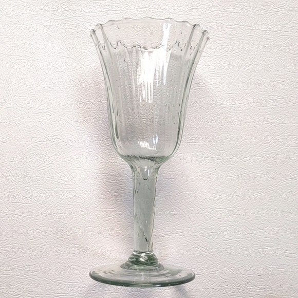 Dining | 193s Green Tint Depression Glass Wine Glass Flower Petal ...